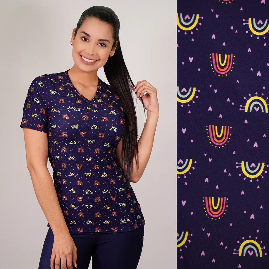 DELANTAL MUJER ELASTICADO ARCOIRIS 2518 - Uniformes Florence